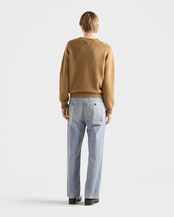 Prada Washed Gabardine Classic Fit Pants - Blue Gray