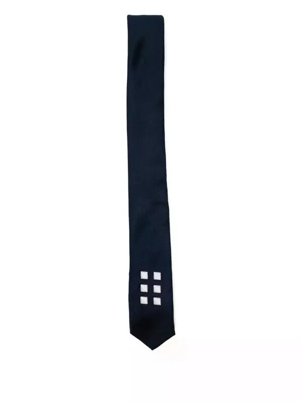 ROMEO HUNTE Blocks-embroidered Tie - Blue