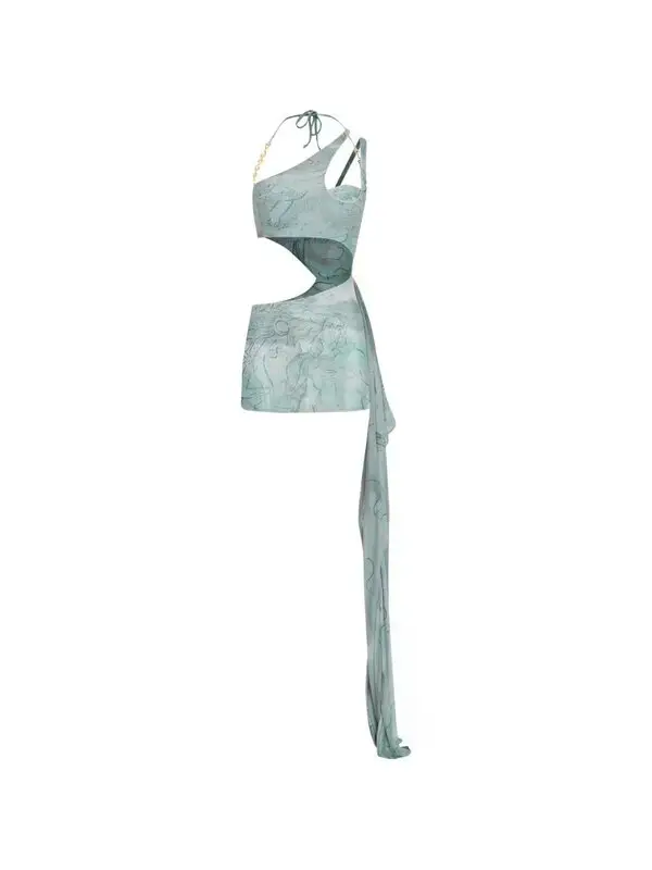 AMIR SLAMA Cut-out Asymmetric Mini Dress
