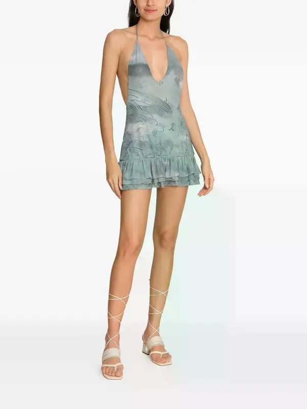 AMIR SLAMA X Jade Picon Ruffled Halterneck Mini Dress