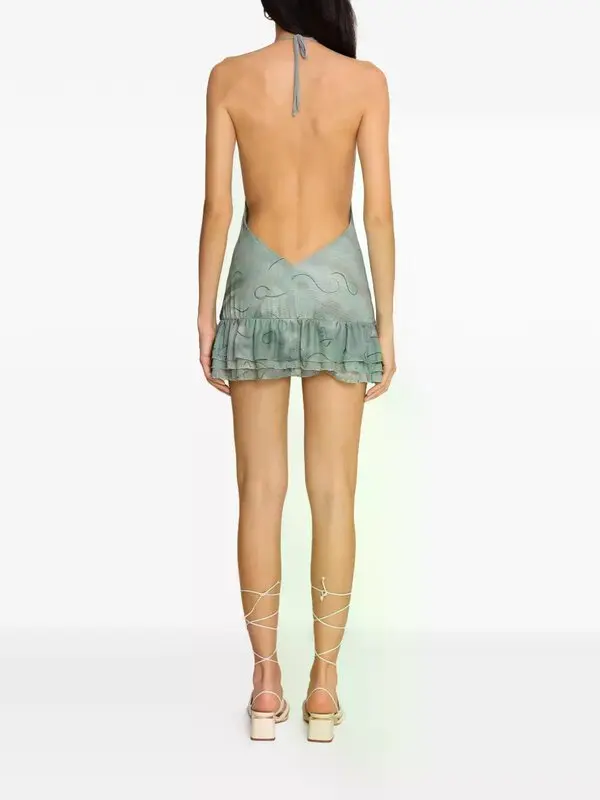 AMIR SLAMA X Jade Picon Ruffled Halterneck Mini Dress