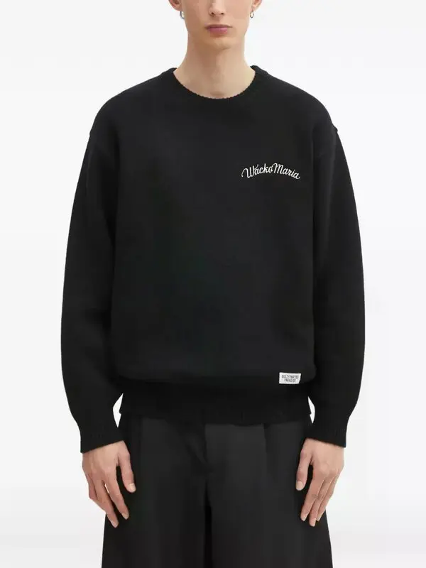 WACKO MARIA Logo Embroidered Crew Neck Sweater