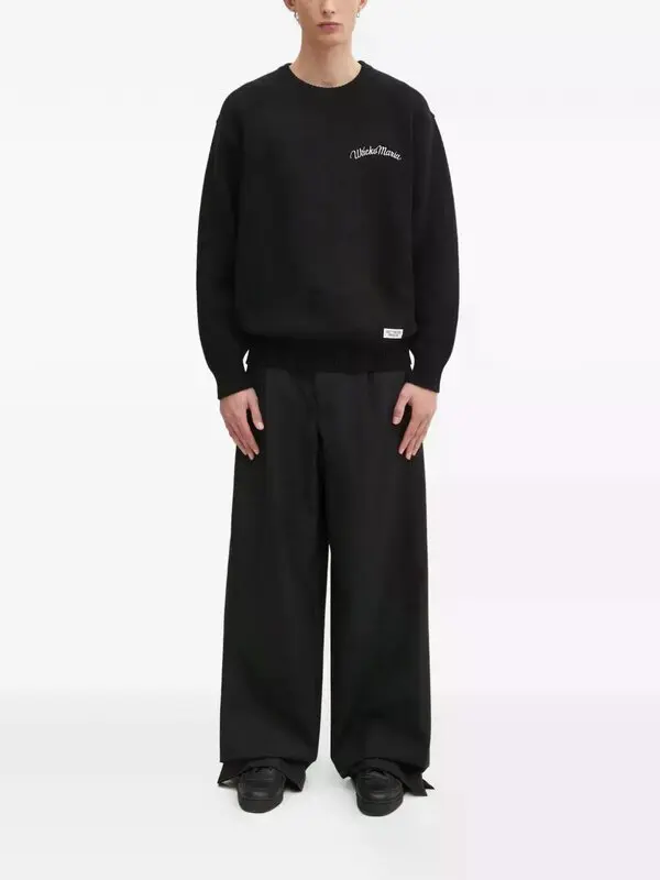 WACKO MARIA Logo Embroidered Crew Neck Sweater