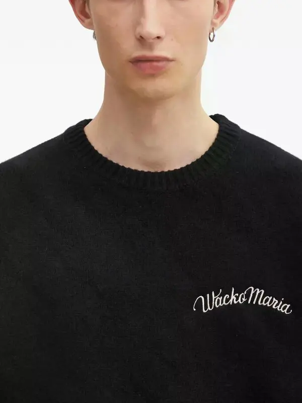 WACKO MARIA Logo Embroidered Crew Neck Sweater