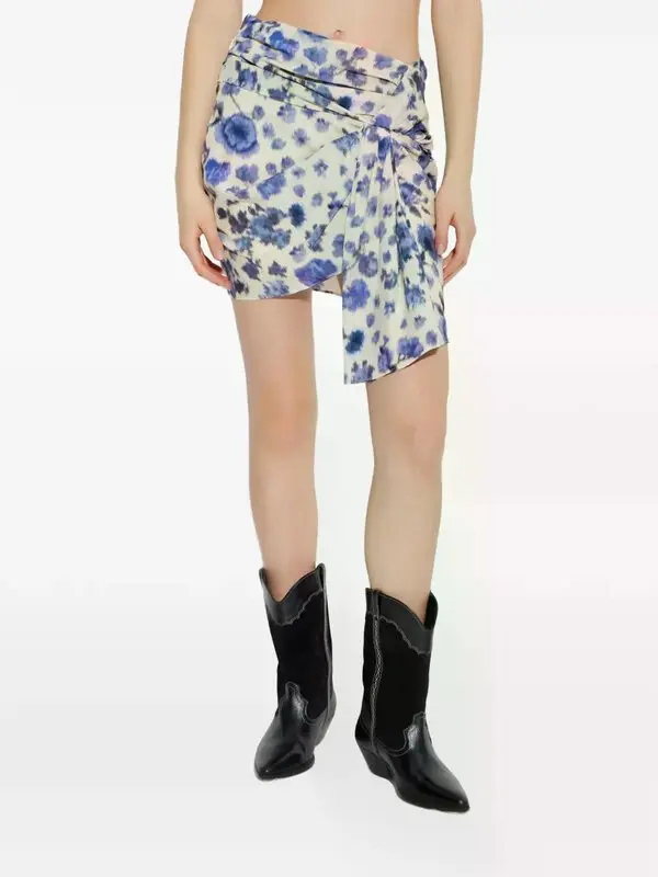 Isabel Marant Étoile Knot-detail Floral Print Mini Skirt - Neutrals
