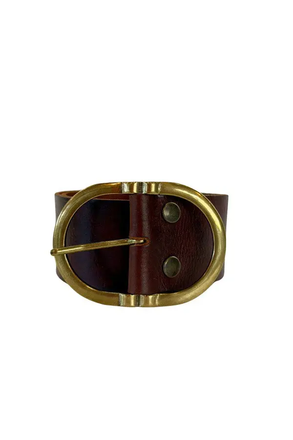MENINA STEP Sevilla Leather Belt With Buckle - Brown
