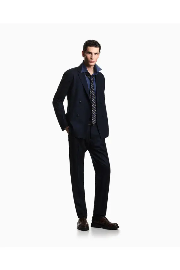 Emporio Armani Denim-effect Fabric Shirt