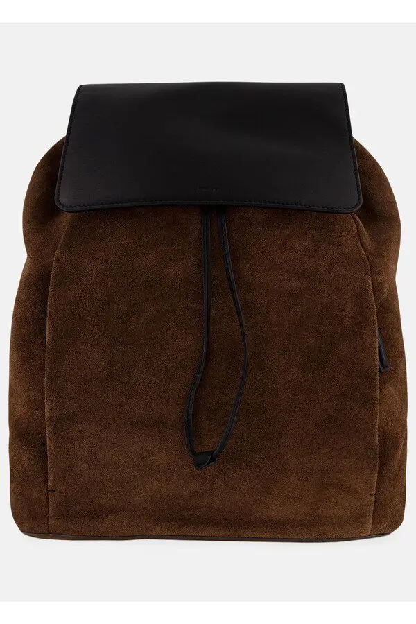 Vince Drayton Suede Flap Backpack - Chocolate