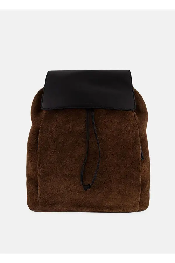 Vince Drayton Suede Flap Backpack - Chocolate