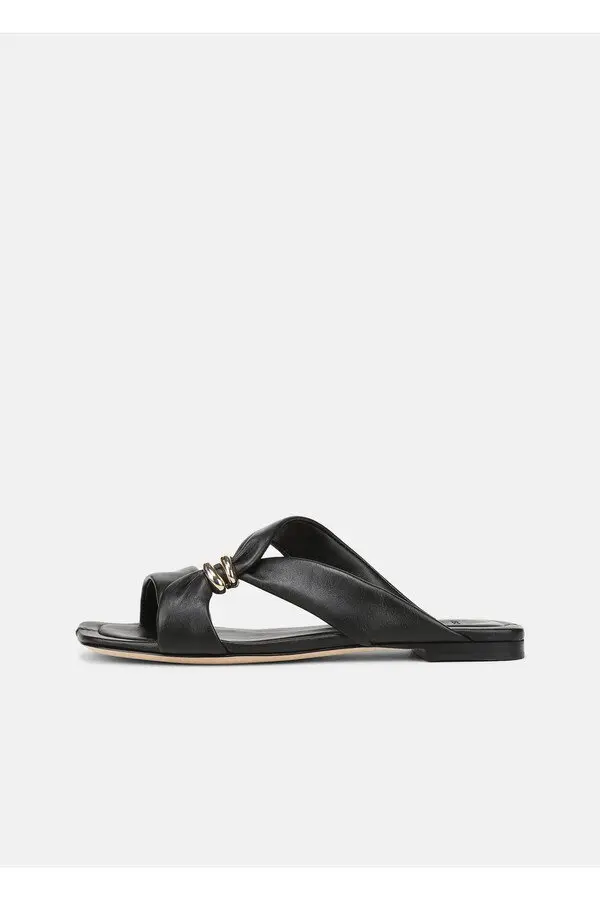 Vince Vilma Leather Slide Sandal - Black