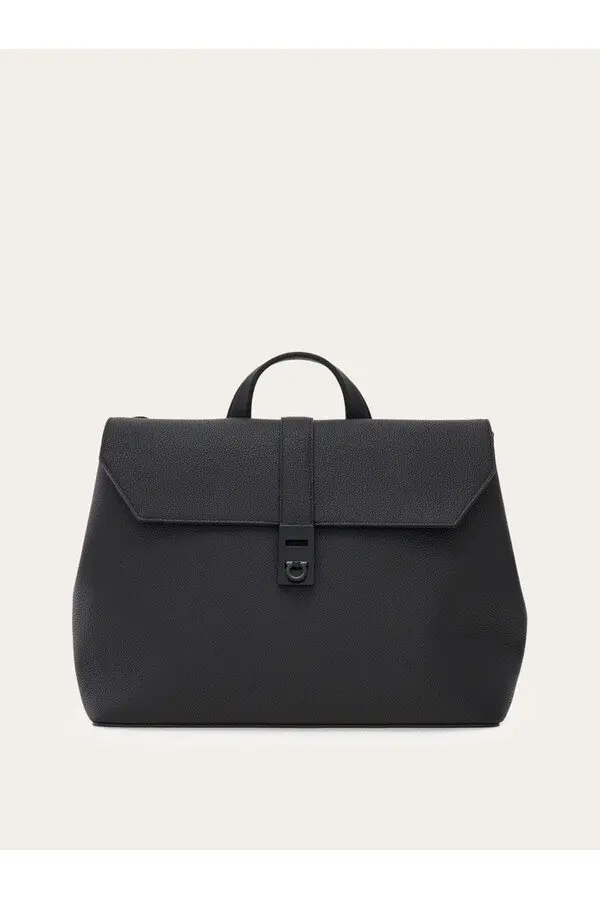FERRAGAMO Hug Travel Briefcase - Black