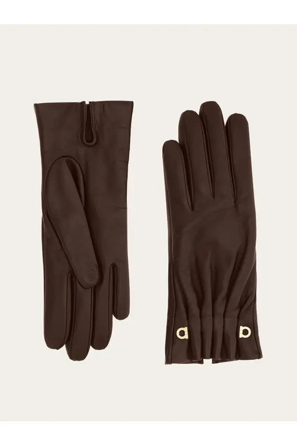 FERRAGAMO Nappa Leather Gloves - Natural
