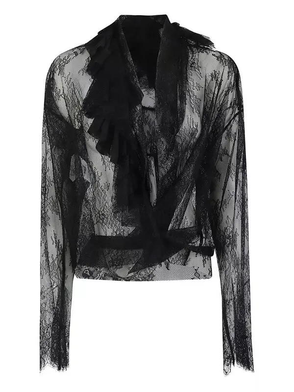 Alberta Ferretti Lace Ruffled Shirt