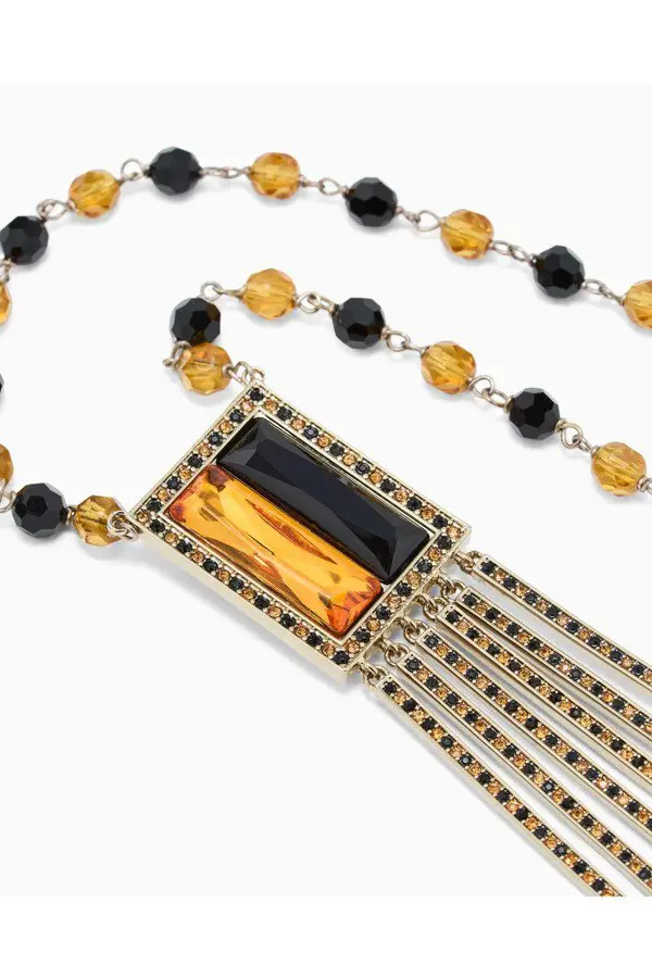 Giorgio Armani Long Necklace With Swarovski Crystals