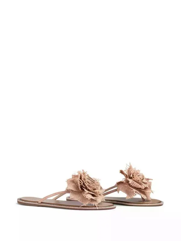 LE SILLA Rose Floral Embellishment Sandals - Neutrals