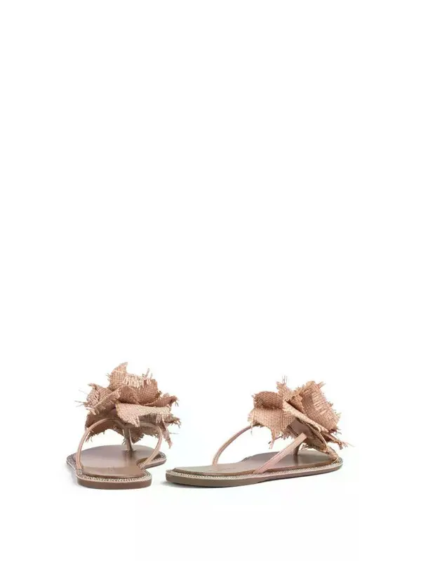 LE SILLA Rose Floral Embellishment Sandals - Neutrals