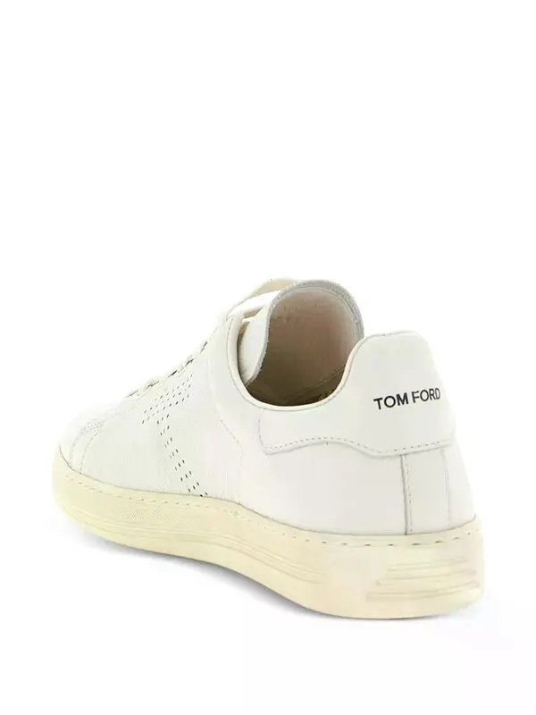 TOM FORD Perforated-logo Leather Sneakers - White