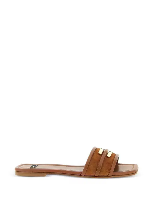 Elisabetta Franchi Logo Slides - Brown
