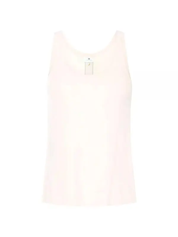 Elisabetta Franchi Sleeveless Jacquard Top With Golden Buttons