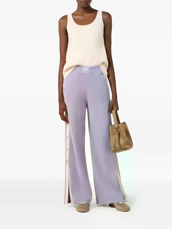 Elisabetta Franchi Sleeveless Jacquard Top With Golden Buttons