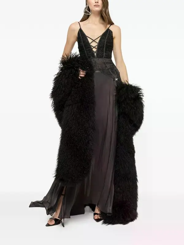 NISSA Lace-panel Maxi Dress