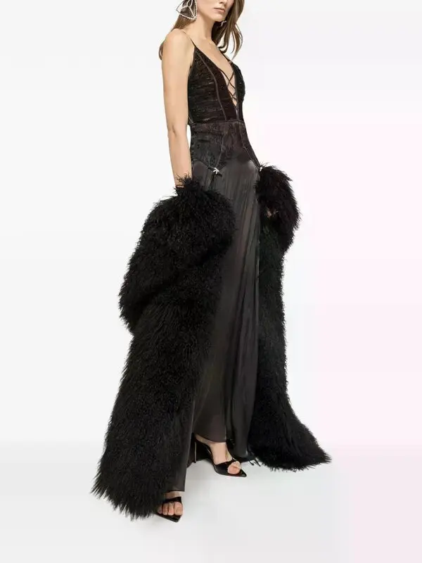NISSA Lace-panel Maxi Dress
