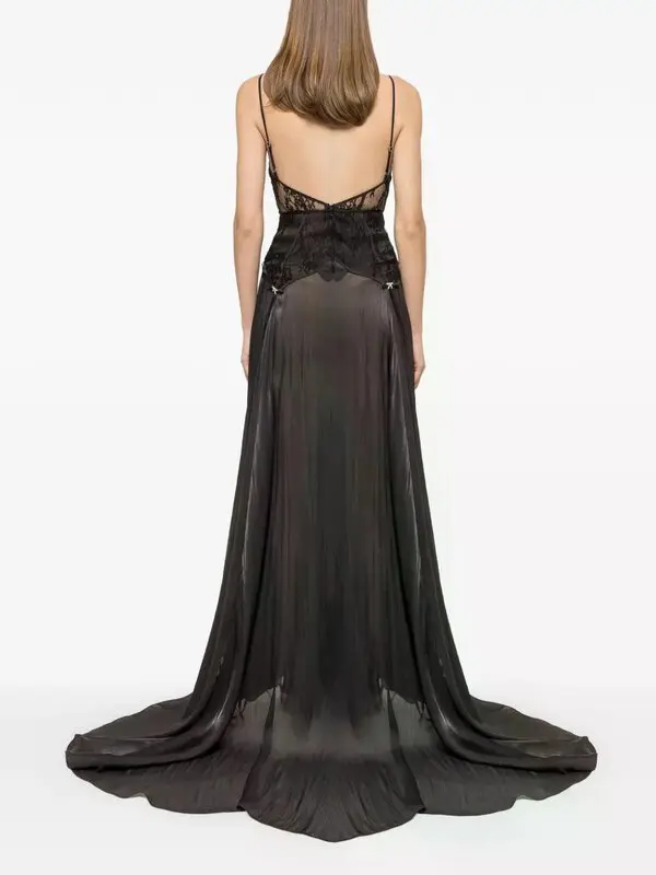 NISSA Lace-panel Maxi Dress