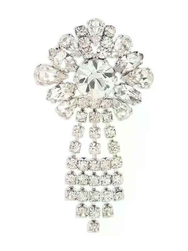 SUSAN CAPLAN 1970s Crystal Brooch - Silver
