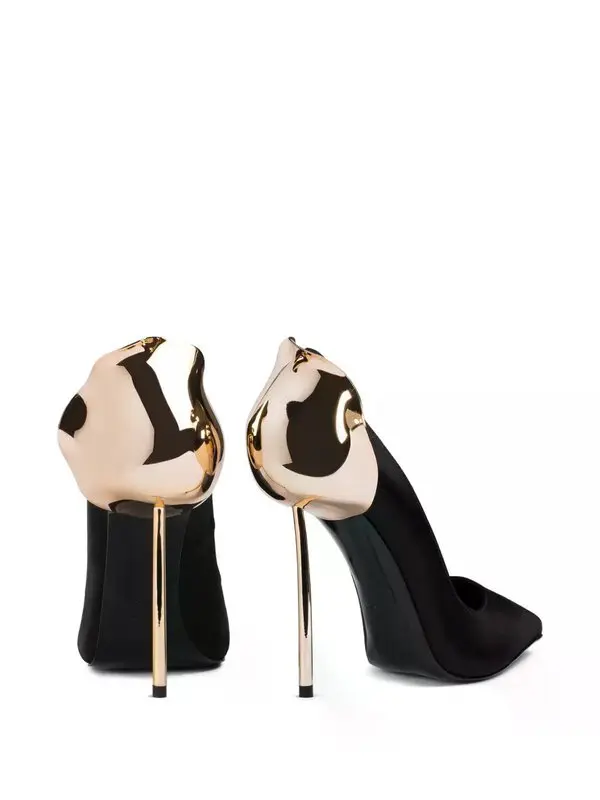 LE SILLA Petalo Metallic-detail Pumps - Black