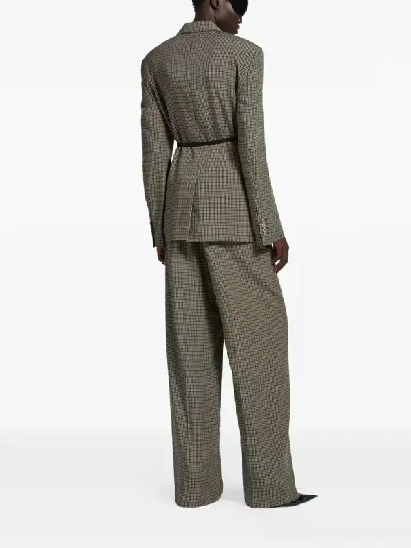 Balenciaga Checked Tie Blazer - Neutrals