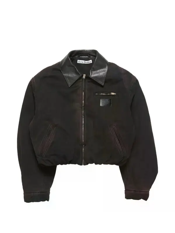 Acne Studios Leather-collar Logo-patch Jacket