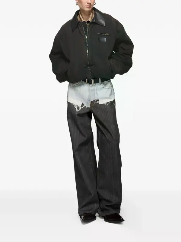 Acne Studios Leather-collar Logo-patch Jacket