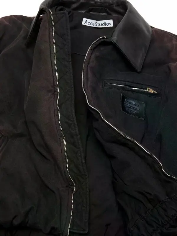 Acne Studios Leather-collar Logo-patch Jacket