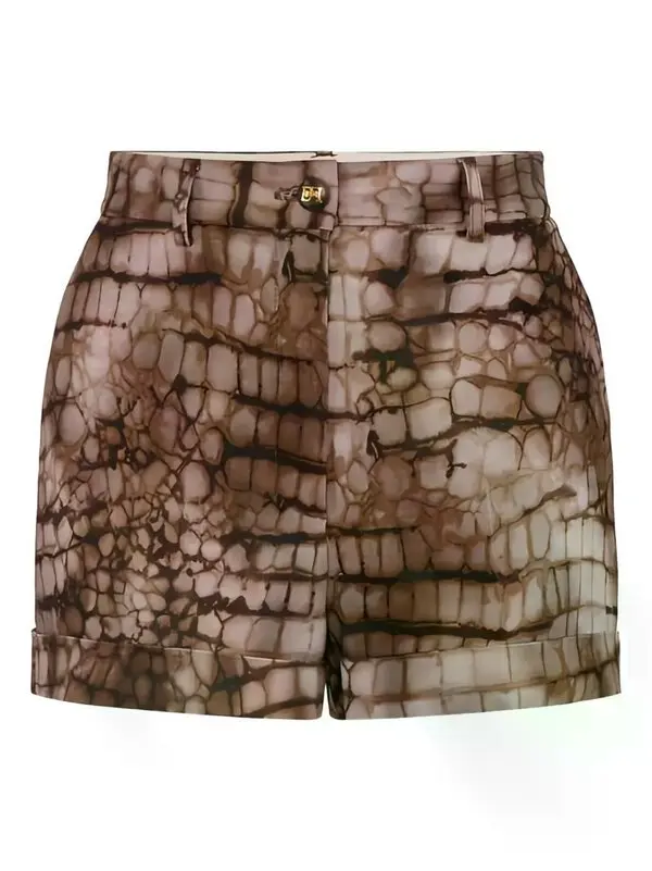 Elisabetta Franchi Alligator-patterned Jersey Shorts