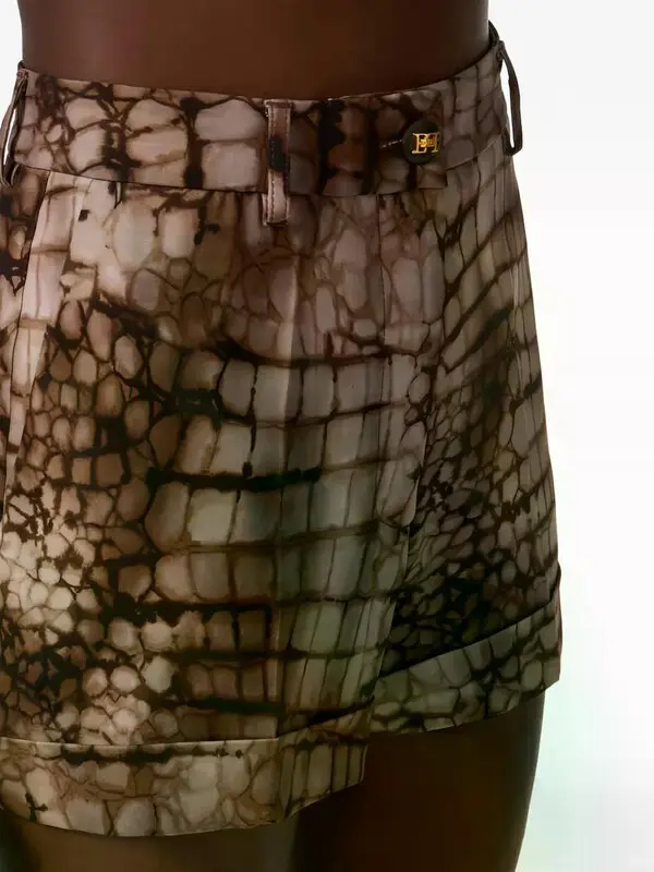 Elisabetta Franchi Alligator-patterned Jersey Shorts