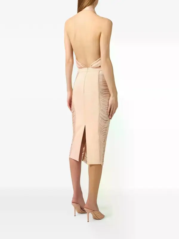 Elisabetta Franchi Halter-neck Drape Top - Neutrals