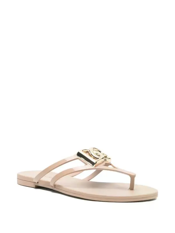 Dolce & Gabbana Lights Logo Sandals - Neutrals