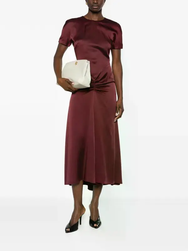 Victoria Beckham Gathered Midi Dress - Red
