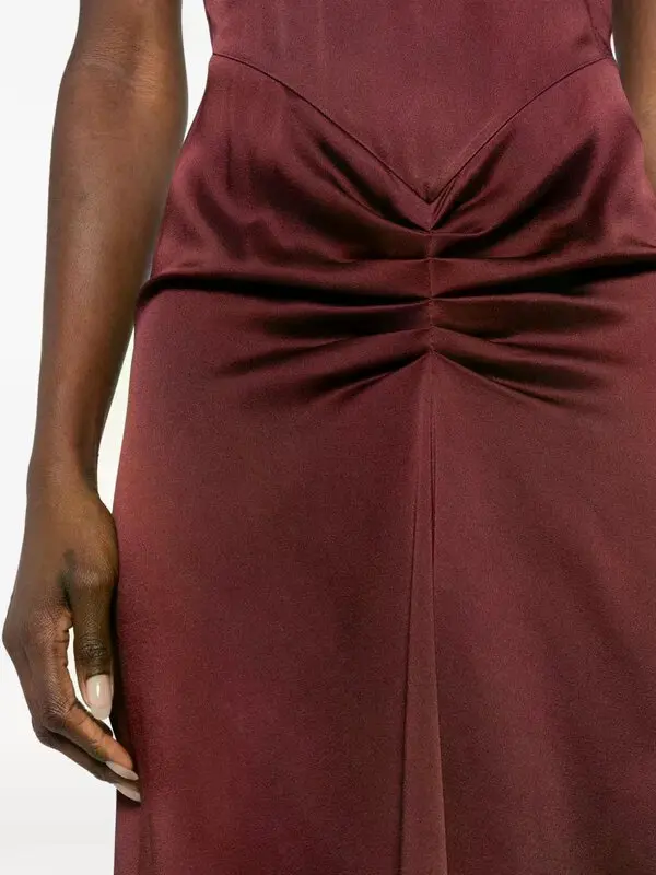 Victoria Beckham Gathered Midi Dress - Red