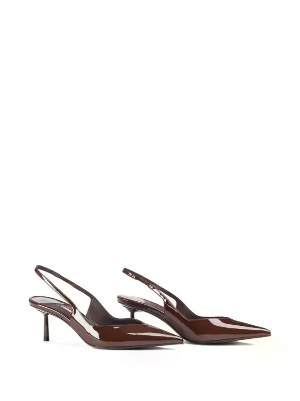 LE SILLA Vivienne Slingback Patent Leather Pumps - Brown