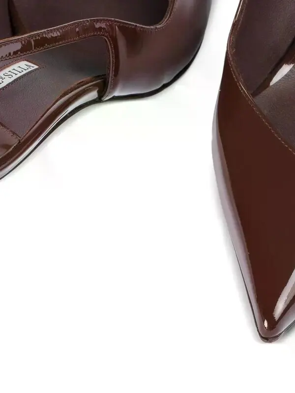 LE SILLA Vivienne Slingback Patent Leather Pumps - Brown