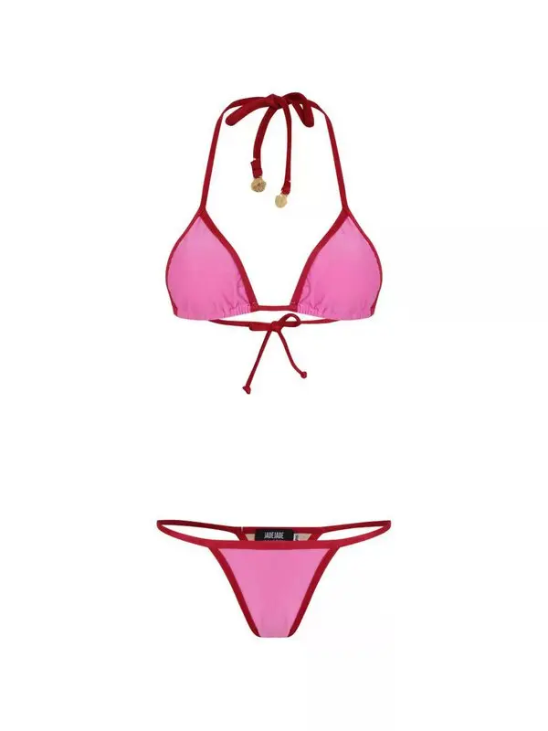 AMIR SLAMA Tie Embellished Bikini - Pink