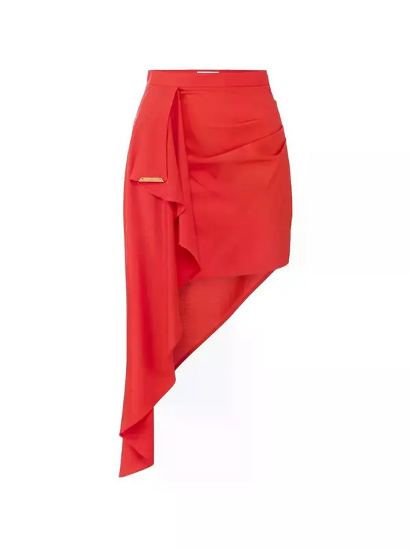 Elisabetta Franchi Asymmetric Draped Skirt With Logo Plaque