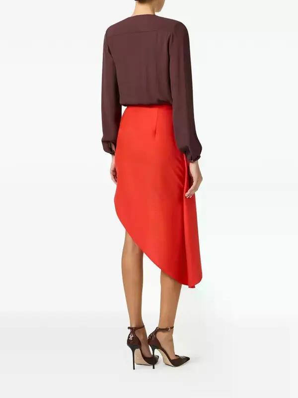 Elisabetta Franchi Asymmetric Draped Skirt With Logo Plaque