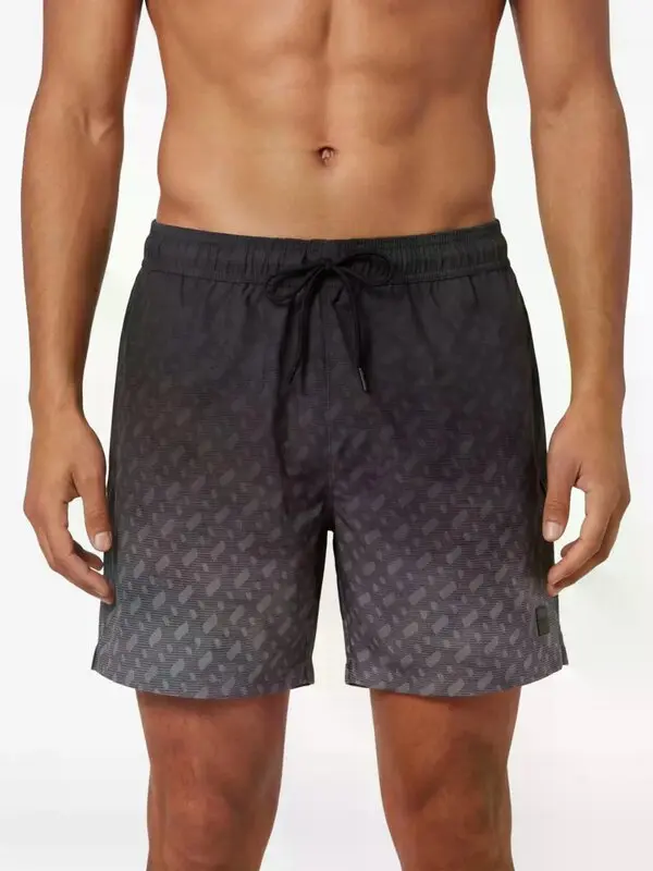 BOSS Monogram-pattern Swim Shorts - Grey