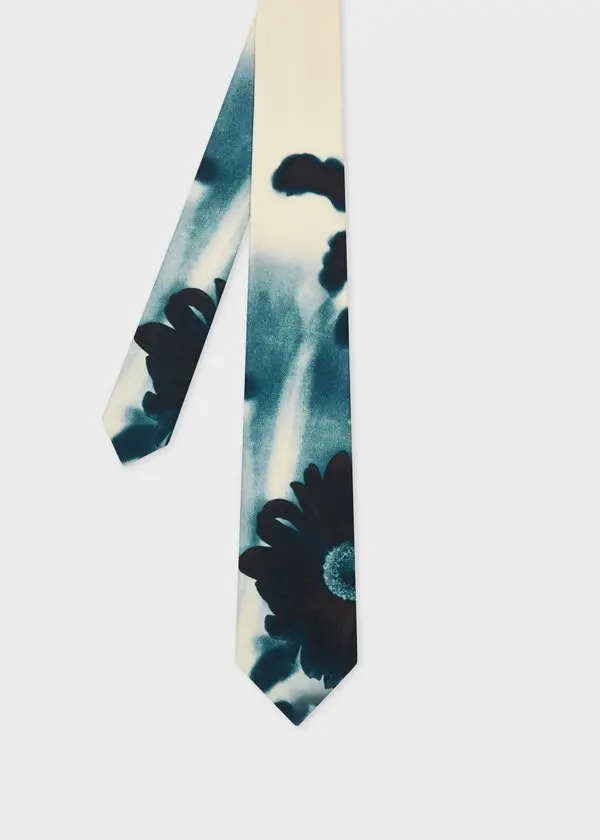 Paul Smith Field Flowers' Neck Tie - White