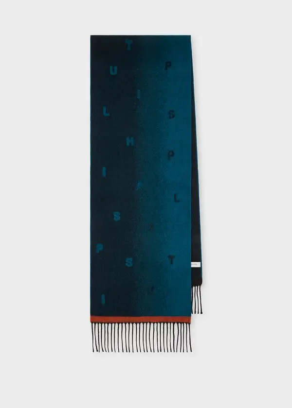 Paul Smith Navy Faded 'ps Initials' Jacquard Scarf