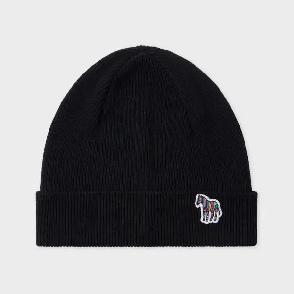 Paul Smith Zebra Logo Wool Beanie - Black