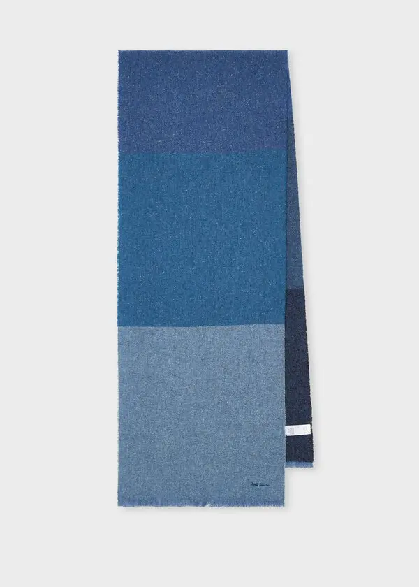 Paul Smith Lambswool-silk Block Stripe Scarf