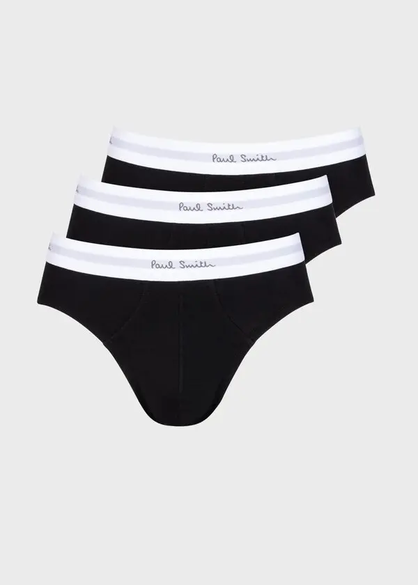 Paul Smith Cotton-stretch Briefs Three Pack - Black